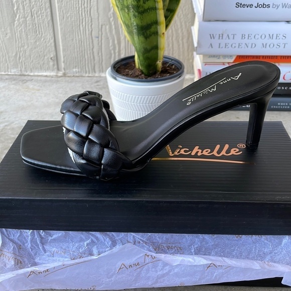 Anne Michelle | Shoes | Anne Michelle Braided Weave Black Heel | Poshmark